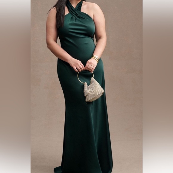 BHLDN | Dresses | Bhldn Classic Dark Green Color Gown | Poshmark
